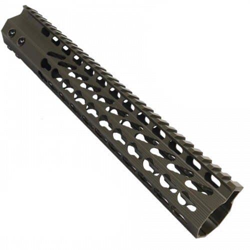 AR-15 Octagonal KeyMod 12 inch Free Float Handguard in OD Green