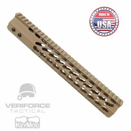 AR-15 Octagonal KeyMod 12" Free Float Handguard in Flat Dark Earth