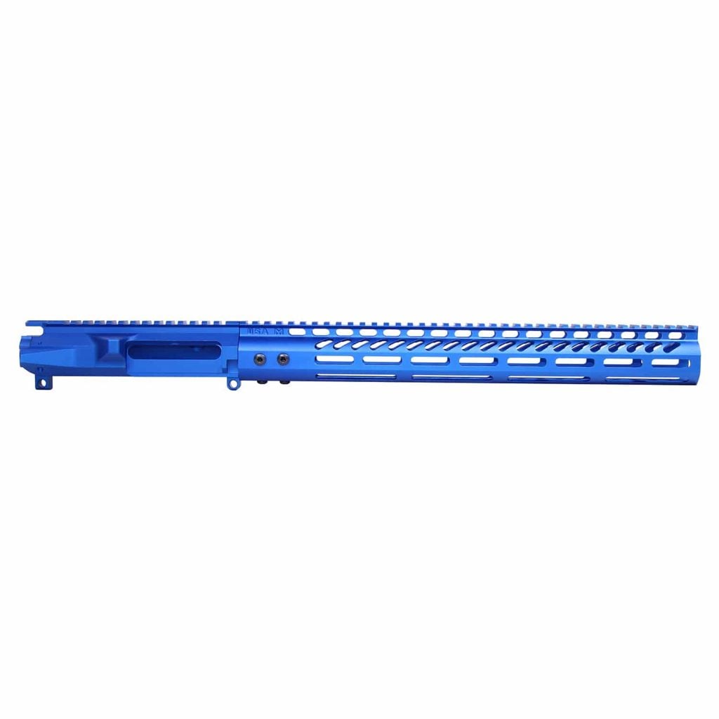 AR-15 Billet Upper Receiver & 15" M-LOK Handguard in Anodized Blue