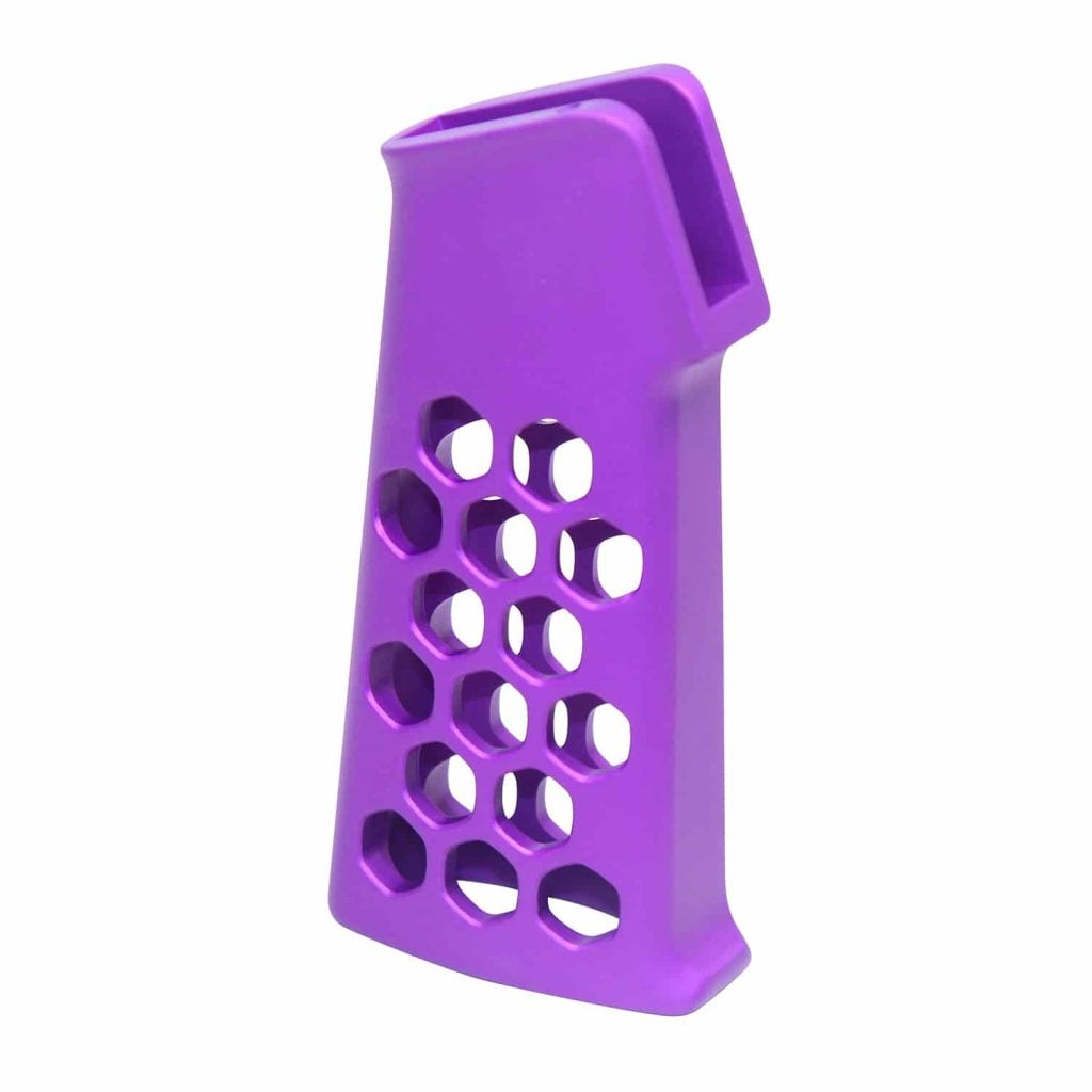 Honeycomb Series Aluminum Pistol Grip in Anodized Purple Finish