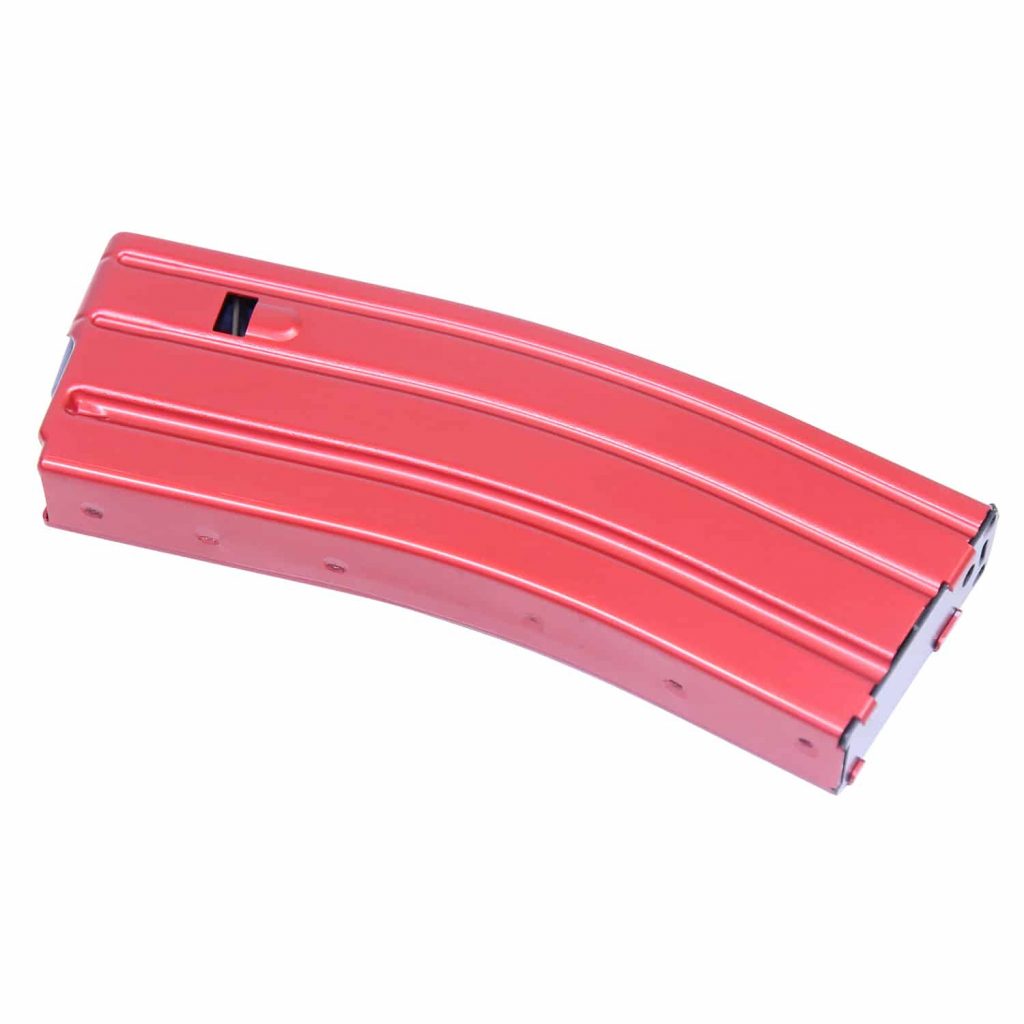 Durable AR 5.56 30-Round Magazine with Red Anodized Finish