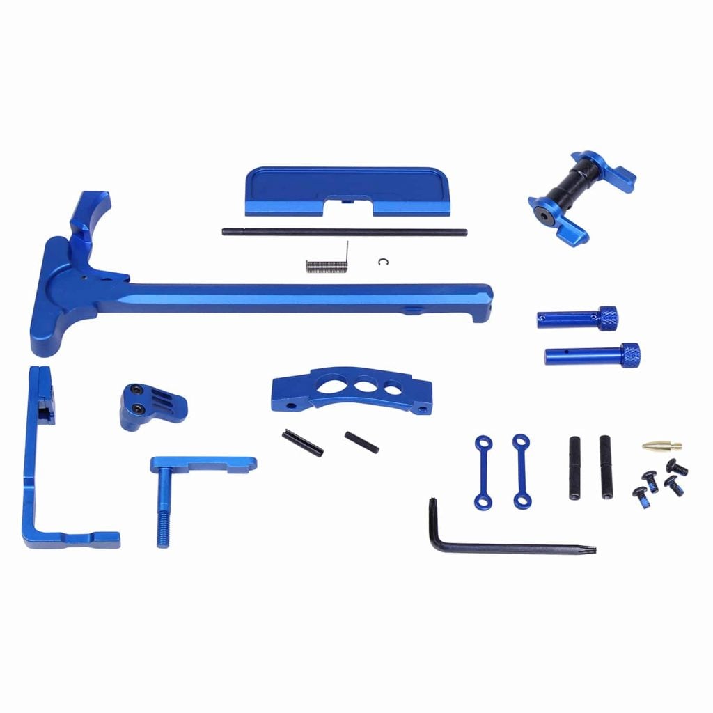 Anodized Blue AR-15 Upper and Lower Accent Kit for Custom Builds