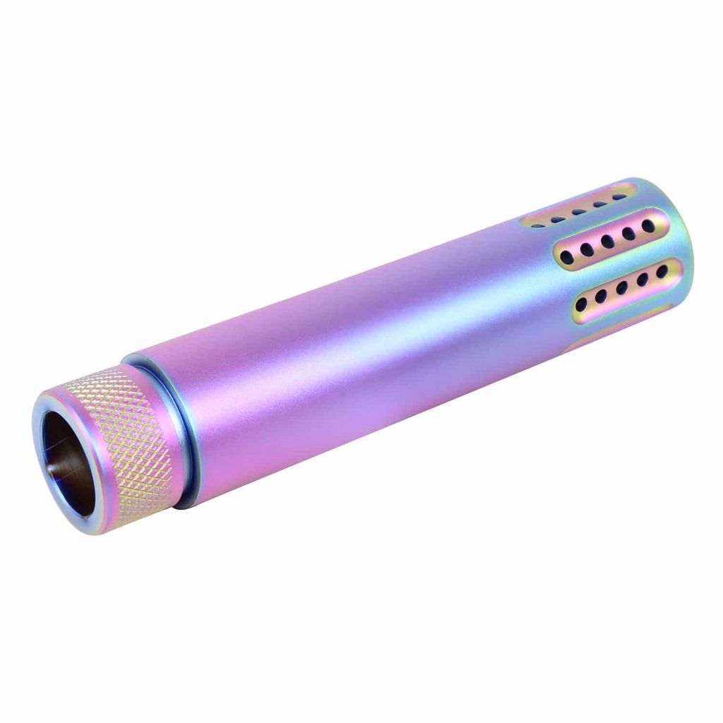 AR-15 Slip Over Suppressor & Muzzle Brake - Rainbow PVD Coated