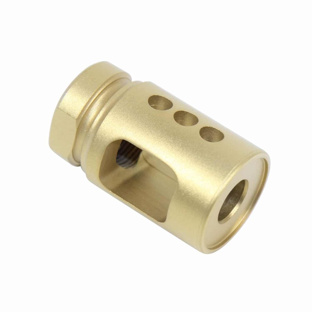 AR-15 Mini Compensator Steel Muzzle Brake with TiN Coating