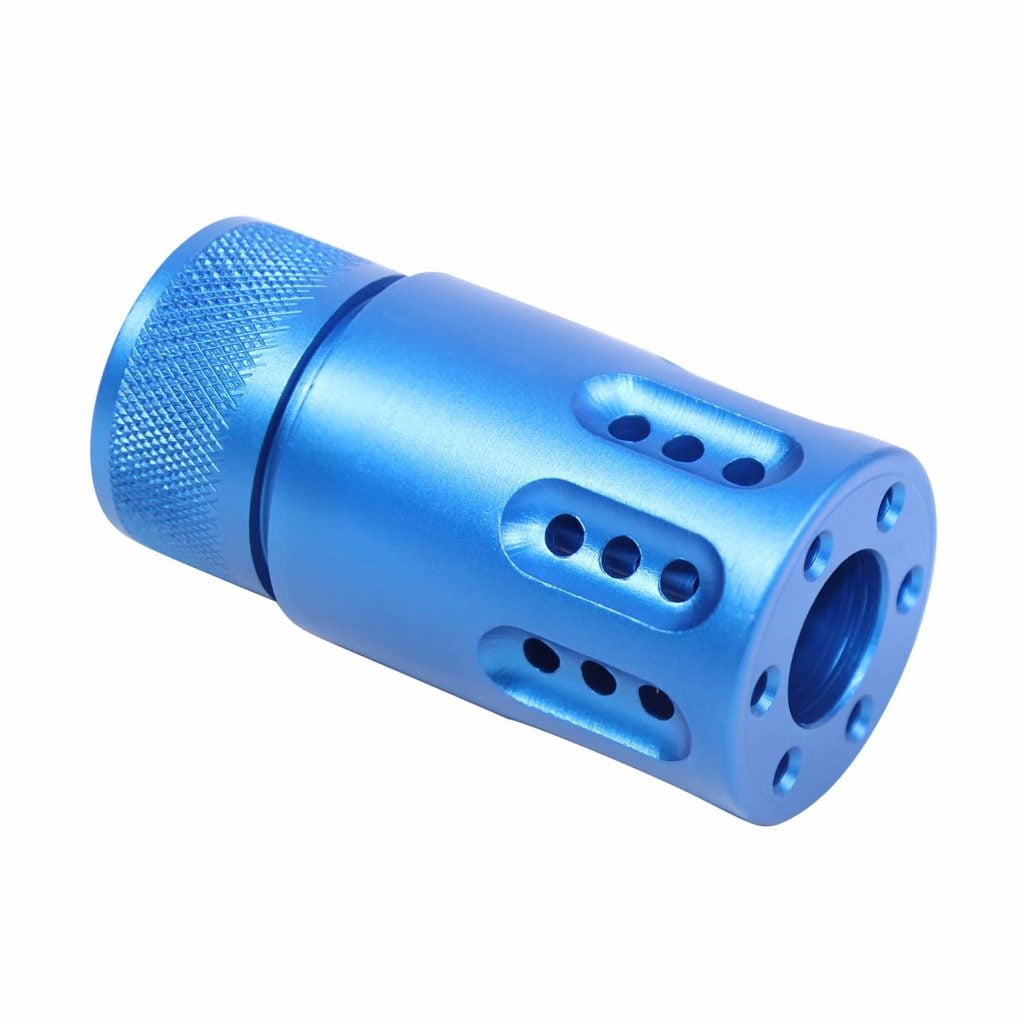 Anodized Blue AR-15 Micro Barrel Shroud with Gatling Muzzle Compensator