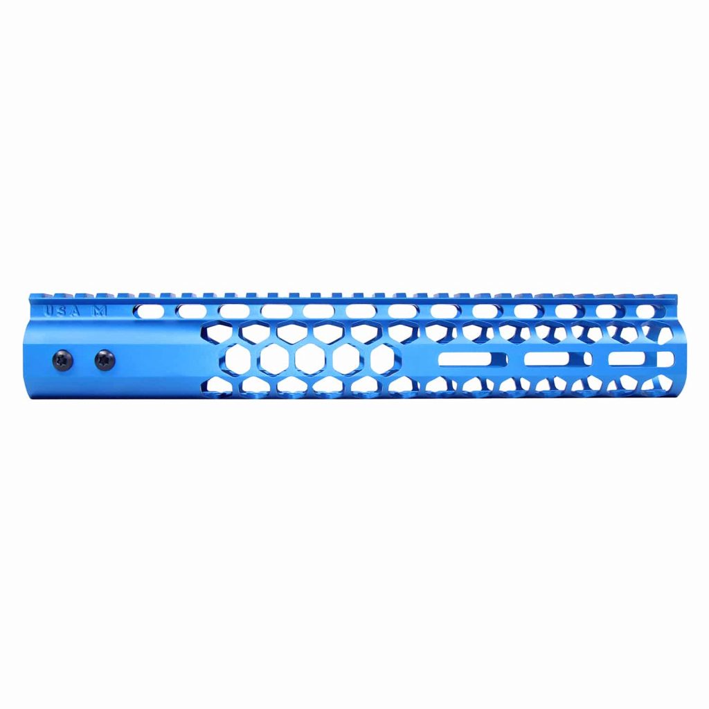12 Inch Honeycomb M-LOK Free Floating Handguard in Anodized Blue