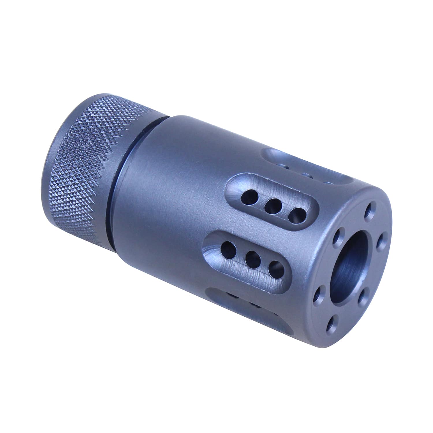 AR-15 Mini Barrel Shroud with Ported Gatling Compensator in Grey
