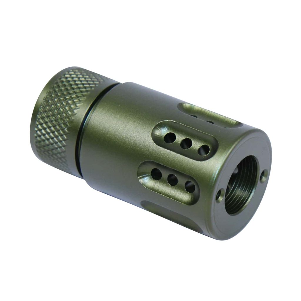 AR .308 Mini Barrel Shroud Muzzle Comp in Anodized Green Finish