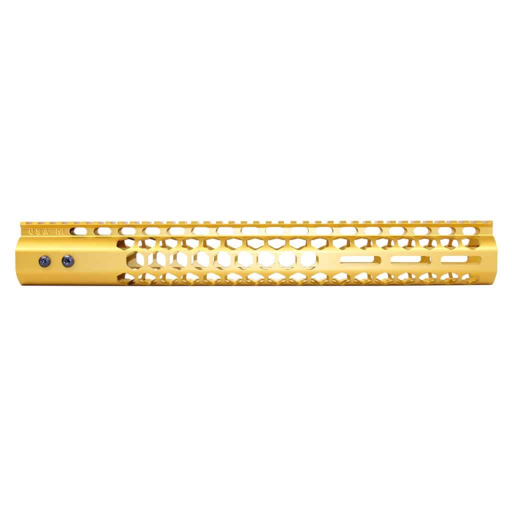 Gold Honeycomb M-LOK AR-10 Handguard - Enhance Performance & Style