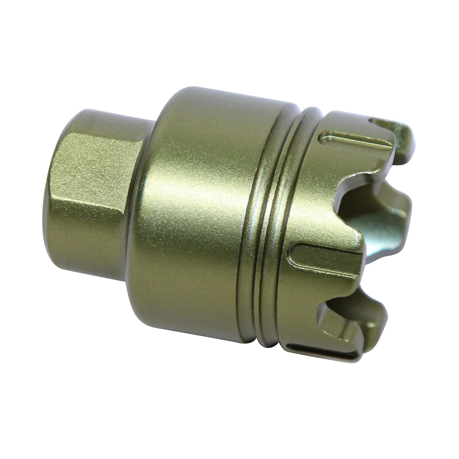Green Anodized Mini Flash Can with Glass Breaker for 9mm Firearms