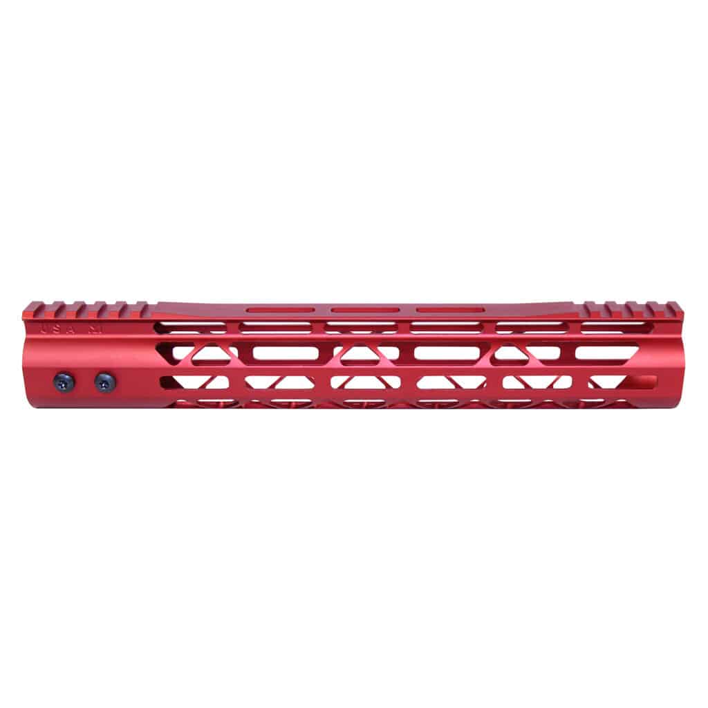 12" Mod Lite Skeletonized M-LOK Free Floating Handguard in Anodized Red ...