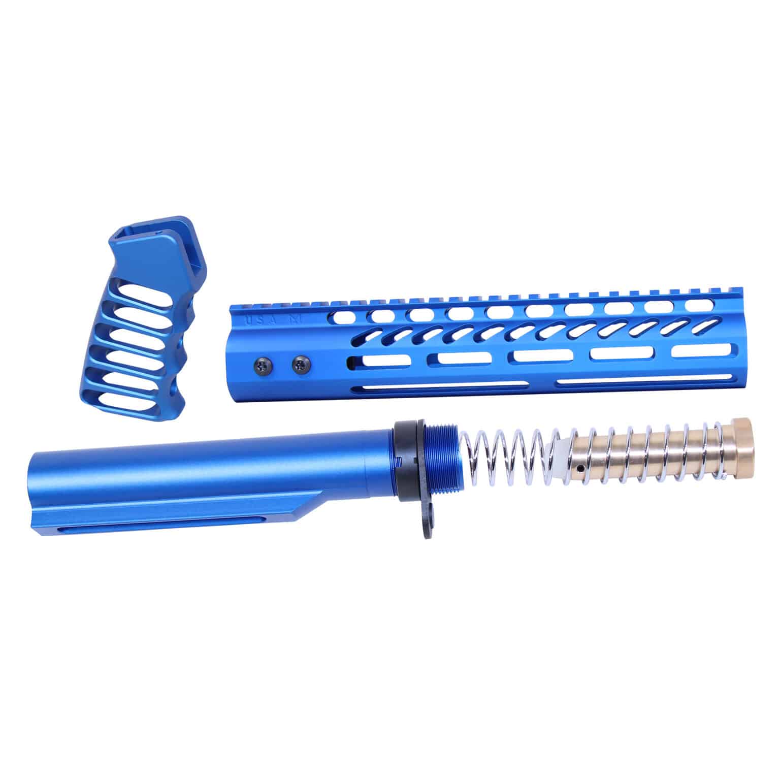AR-15 10" Pistol Brace Build Kit With Milspec Buffer Tube Anodized Blue ...