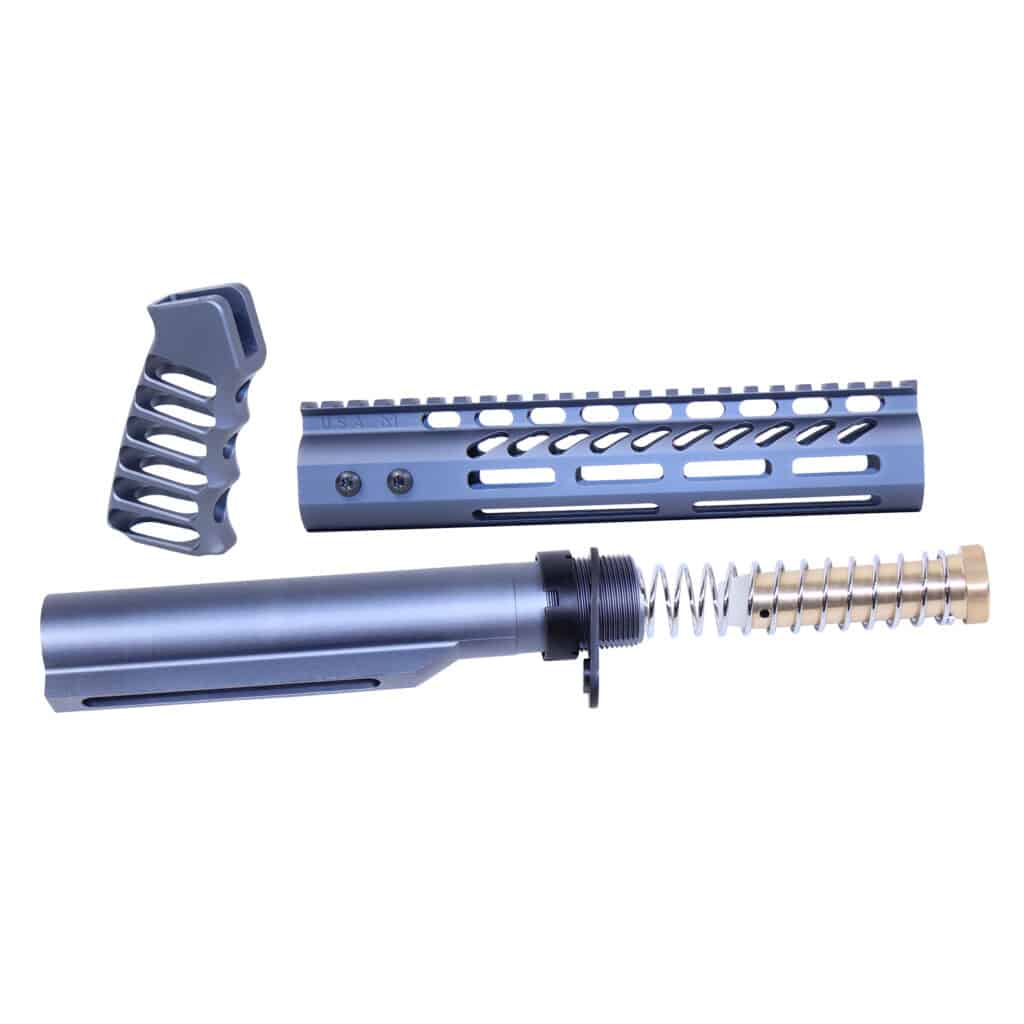 AR-15 Pistol Brace Kit: Anodized Grey, Lightweight, Includes Handguard