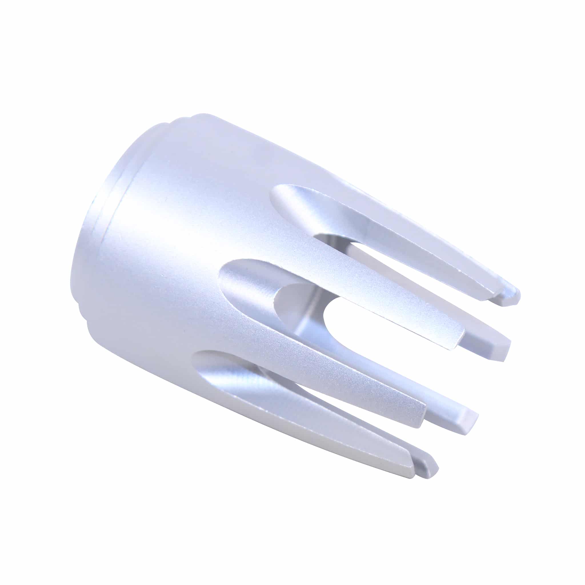 Anodized Clear Multi-Prong AR15 Flash Hider with Claw Design