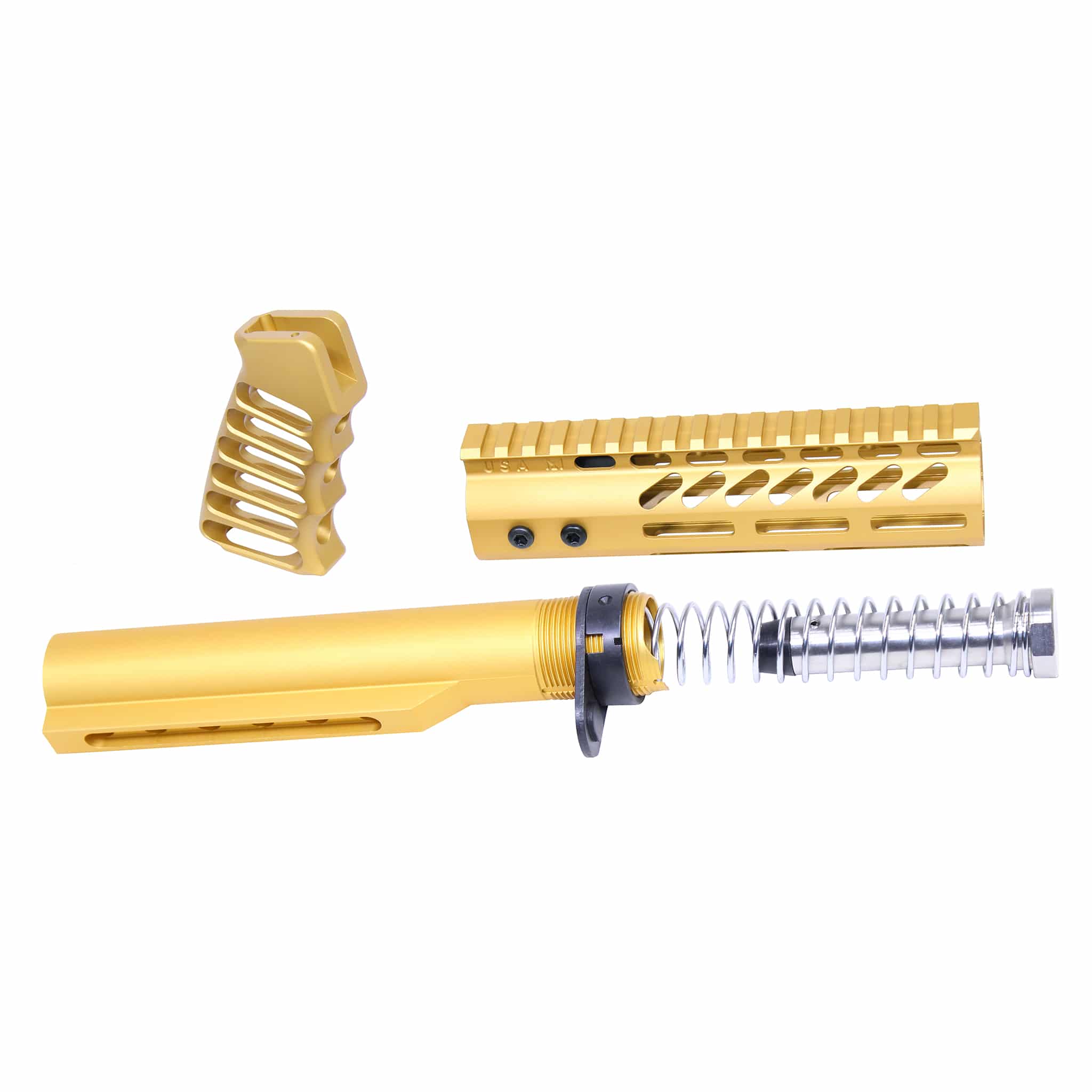 AR-15 7" Pistol Brace Kit with Gold Anodized Buffer Tube